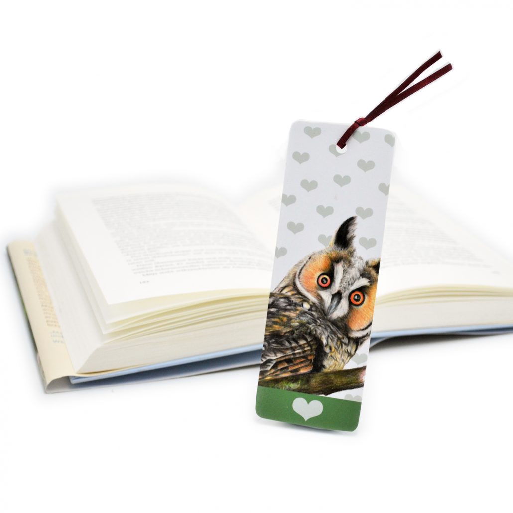 Owl Bookmark | JVH creative Fine Art | Coloured Pencil Art