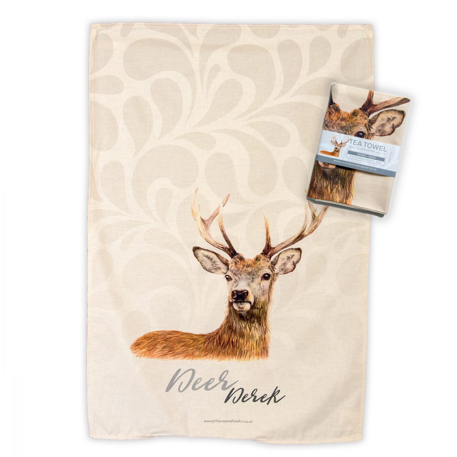 Deer Tea Towel | Homeware Gifts | Coloured Pencil Art